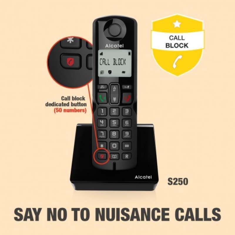 Jual Alcatel S250 Cordless Phone Telepon Wireless - Black Di Seller ...