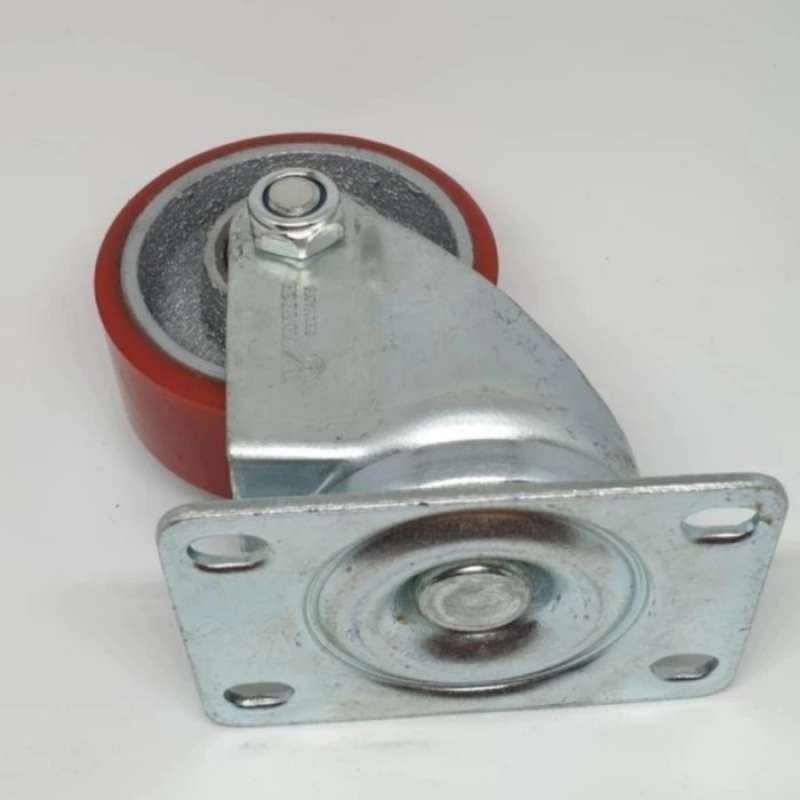 Promo Roda Pu Flat Besi Cor Medium Duty 3 inch Plat Hidup Diskon 23% di ...