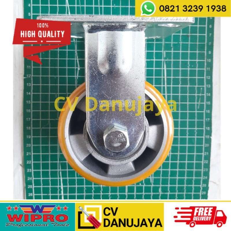 Promo Roda PU Heavy Duty Aluminium Core Rigid Size 5 Inch - Wipro ...
