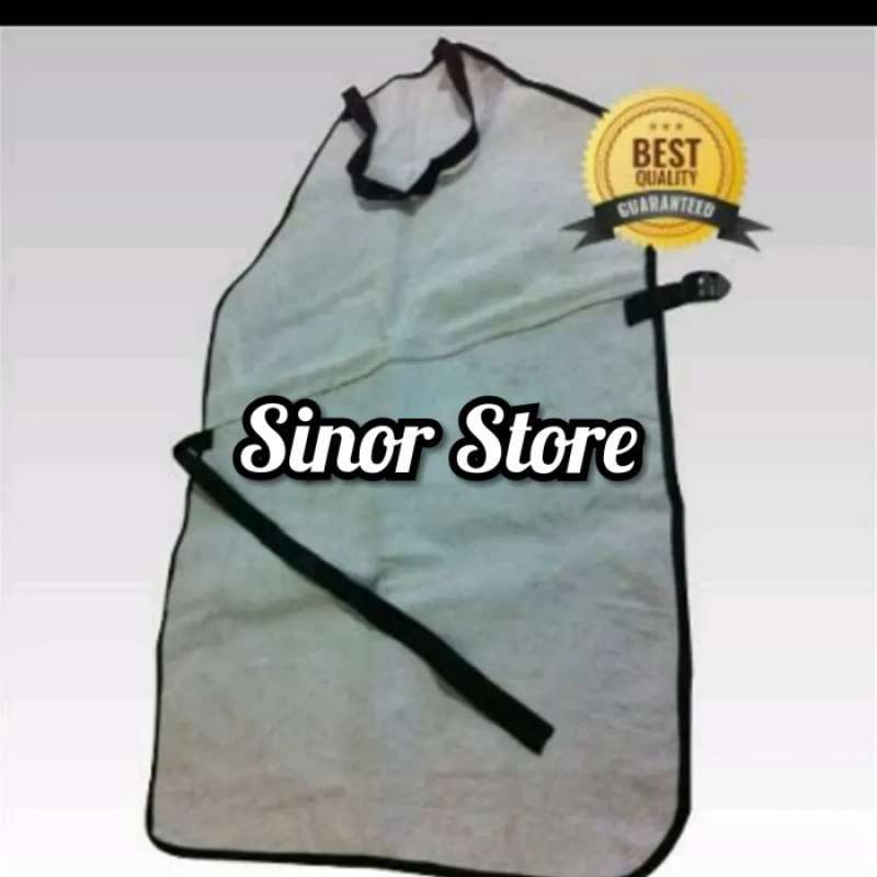 Jual Apron Las Dada Abu-abu Kulit Sapi Asli Tebal Tanpa Pelindung ...