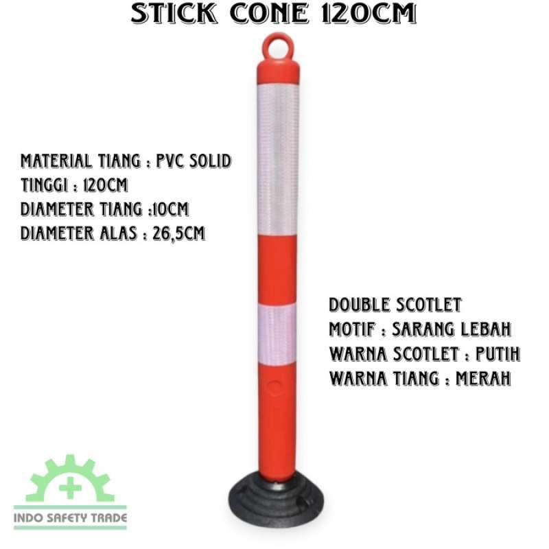 Promo Stick Cone 120cm Tiang Penghalang Pembatas Area T-Top Bollard ...