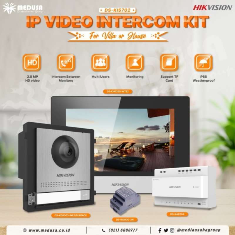 Promo Two Wire Digital Ip Video Intercom Kit Ds-Kis702 Diskon 1% di ...