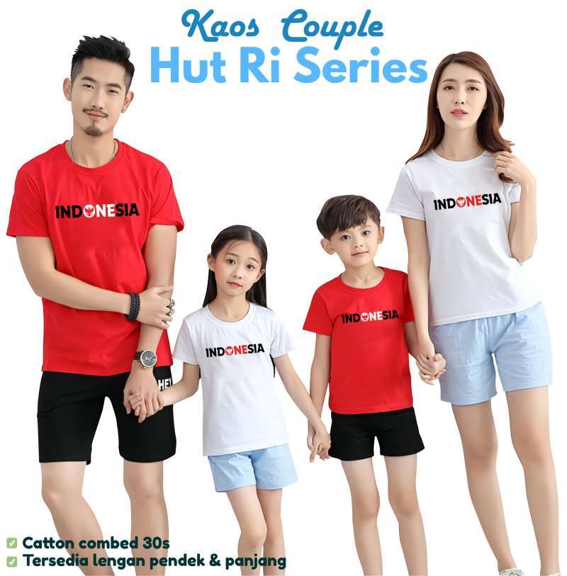 Jual Kaos Agustusan / Kaos Couple Family Dirgahayu / Kaos Seragam Keluarga HUT RI Garuda Didada ...