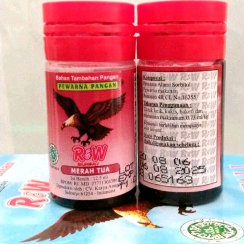 Jual R&W Rajawali Merah Tua 12,5ml Sumbo Pewarna Makanan Bahan Tambahan ...