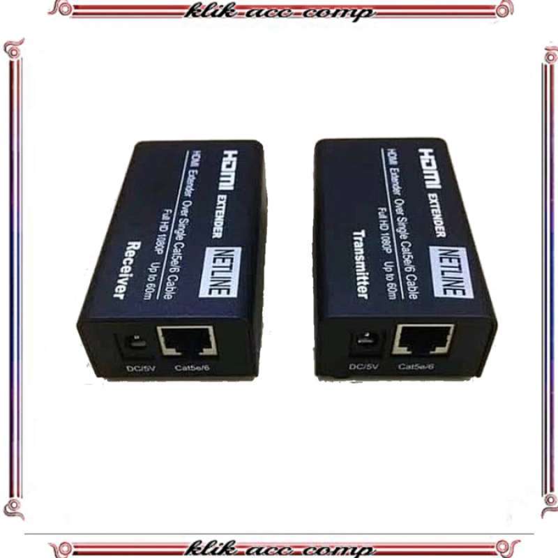 Promo Hdmi Extender 60M Netline / Hdmi Extender 60M Via Rj45 Cat 5 ...