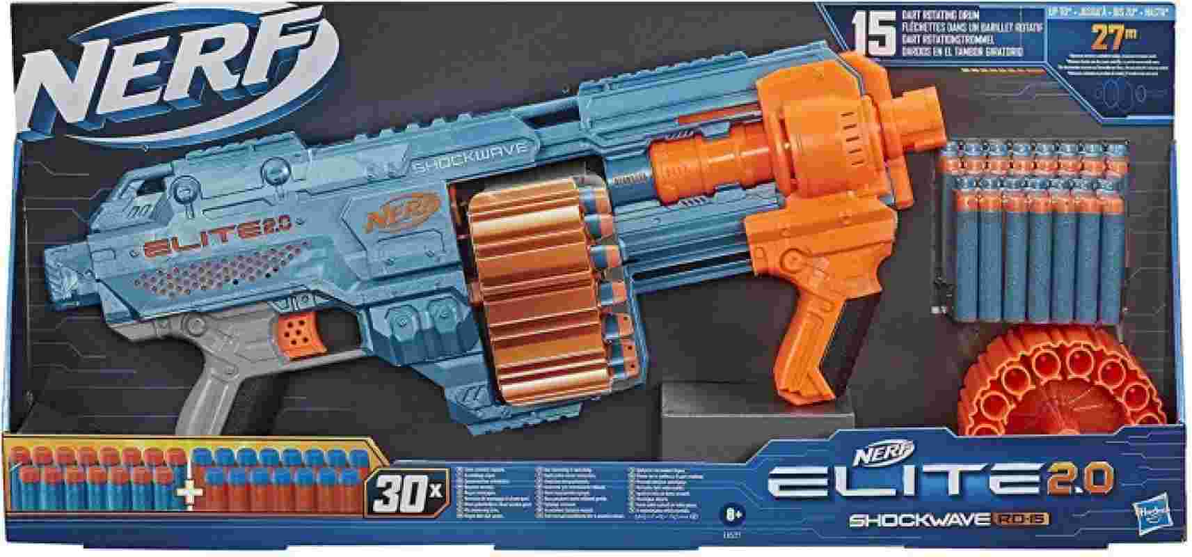 Promo NERF ELITE 2.0 SHOCKWAVE RD15 WITH 30 DARTS SURGEFIRE ORIGINAL ...