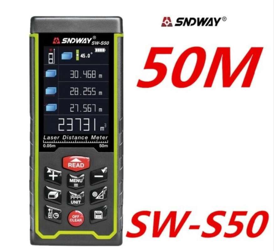 Promo SNDWAY SW-S50 Digital Laser Distance Meter 50m Meteran Digital ...