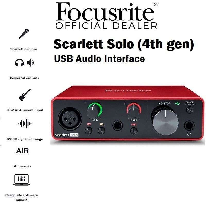 Jual Focusrite Scarlett Solo 4th Gen USB Audio Interface di Seller Dave ...
