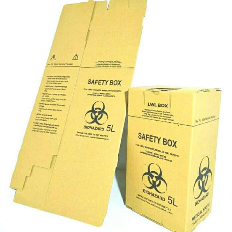 Promo Safety Box 5 Liter - Brown - Paket 20pcs - Safety Box Biohazard ...