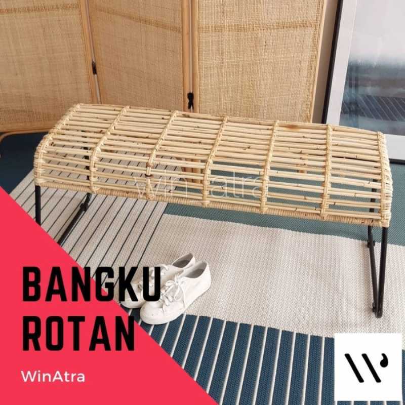 Promo Calder Bangku Kursi Panjang Rotan/ Rattan Bench Diskon 23% Di ...