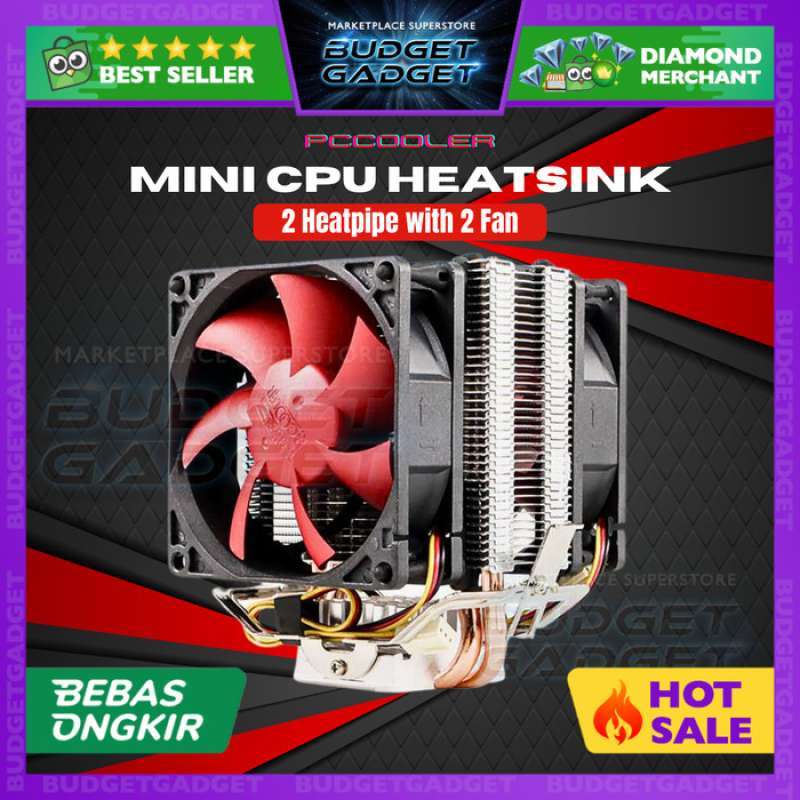 Promo Pccooler Mini Cpu Heatsink 2 Heatpipe 2 Fan Cooler 80mm - Hs115 ...
