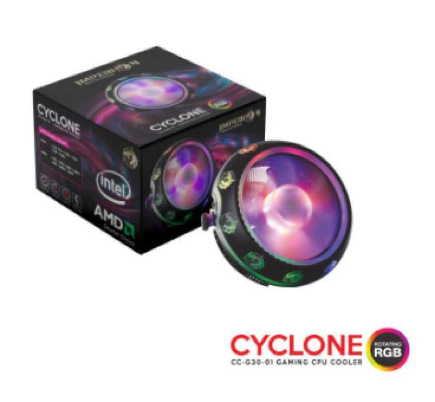 Promo Cpu Cooler Imperion Amd-intel Rgb Cyclone Cc-g30-01 - Fan ...