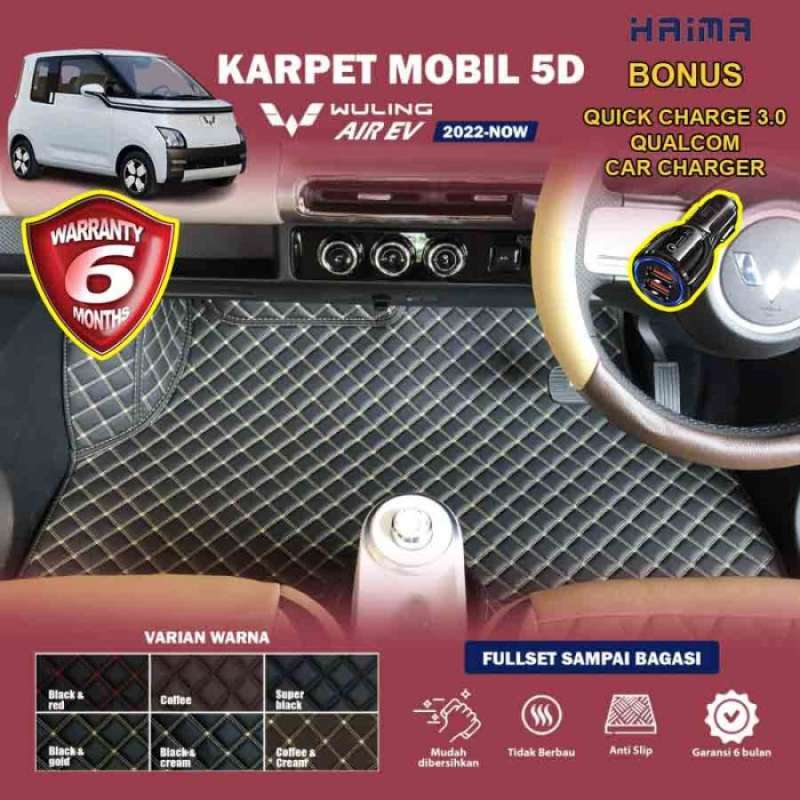 Jual Karpet Mobil Wuling Air Ev Karpet 7D Haima 2Baris+Bagasi Custom ...