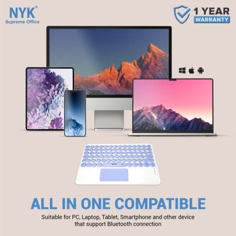Jual Keyboard Bluetooth Mini Nyk Ungu Touchpad K60 Di Seller Multi ...