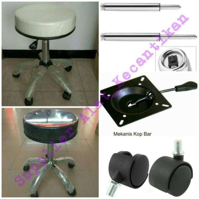 Promo Stool Chair Putih / Kursi Hidrolik Hitam Diskon 26% Di Seller ...