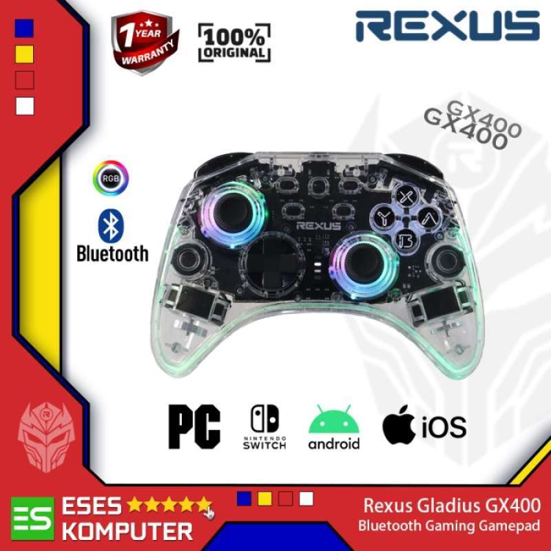 Jual Gamepad Rexus Gx400 Gx-400 Bluetooth | Gaming Joystick Controller ...