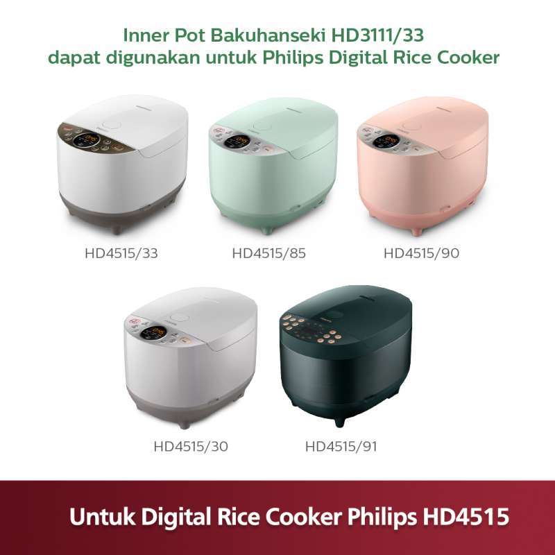 Promo Philips Inner Pot Rice Cooker Hd3111/33 1.8 L Bakuhanseki Untuk ...