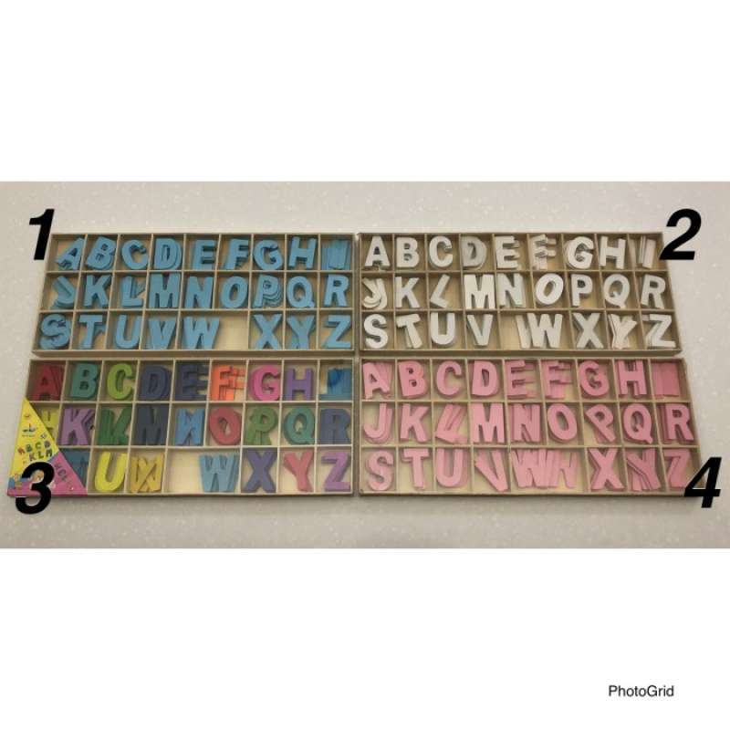 Promo Huruf ABC kayuWooden AlphabetHuruf ABC polos - Putih - Warna ...