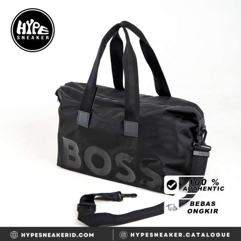 Jual Tas Hugo Boss Big Text Black Duffle Bag 100% Authentic Di Seller ...