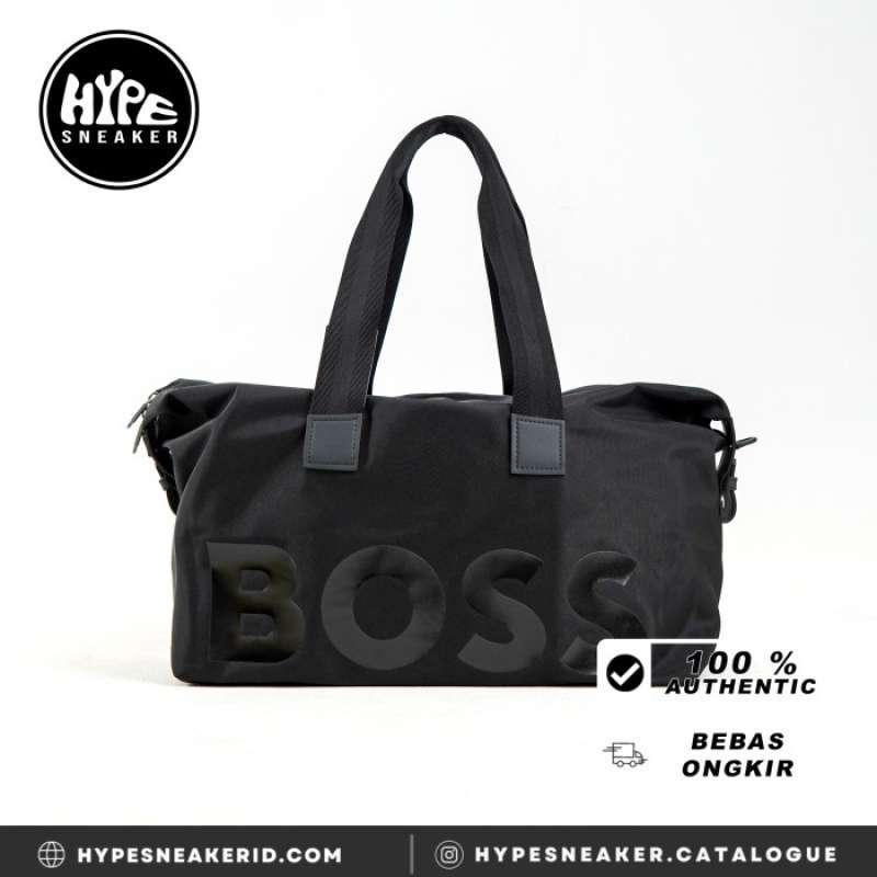 Jual Tas Hugo Boss Big Text Black Duffle Bag 100% Authentic Di Seller ...