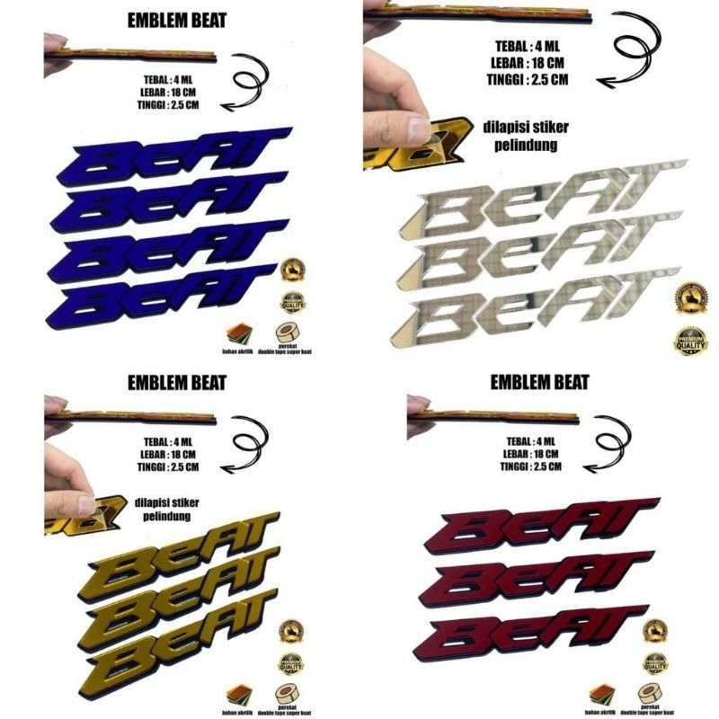 Jual Emblem Beat Timbul Logo Beat Bahan Aluminium Bukan Stiker High ...