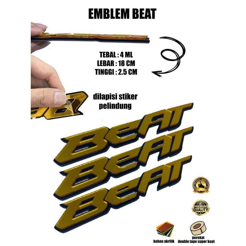 Jual Emblem Beat Timbul Logo Beat Bahan Aluminium Bukan Stiker High ...