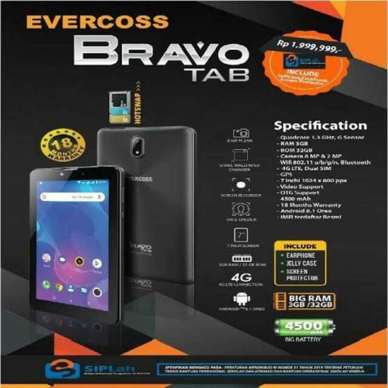 Jual Tab Evercoss Bravo U70c Tablet Evercoss Ram 3/32gb New Segel Di ...