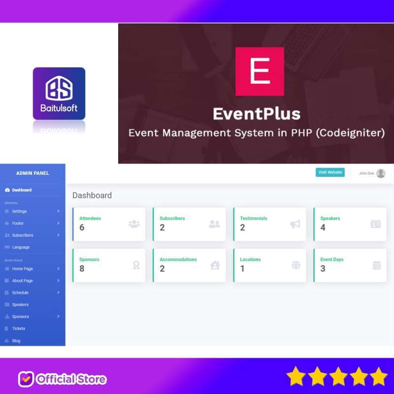 Jual SOURCE CODE APLIKASI EVENTPLUS - EVENT MANAGEMENT SYSTEM IN PHP (CODEIGNITER) - ONLINE ...