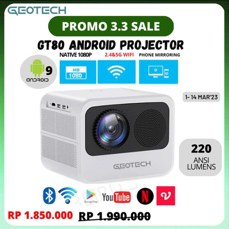 Promo Proyektor GT80 GEOTECH Proyektor Mini Portable Proyektor ke ...