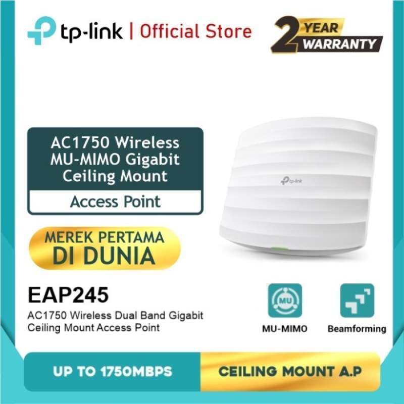 Jual Tp-link Eap245 Ac1750 Wireless Mu-mimo Gigabit Ceiling Access ...