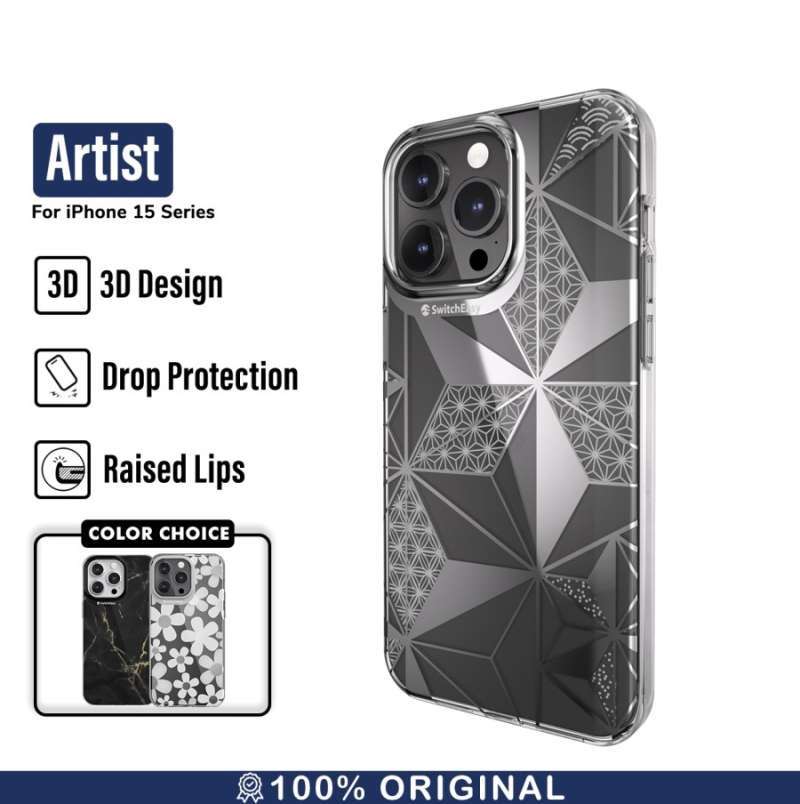 Promo Case iPhone 15 Pro Max Plus SwitchEasy Artist 3D Clear Motif ...