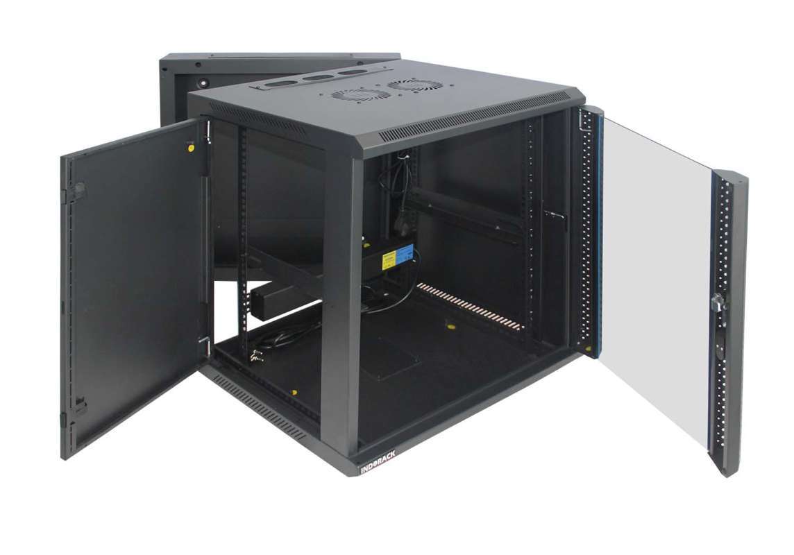 Promo Indorack || Wallmount Rack 12u Wir6012d Double Glass Door Depth ...