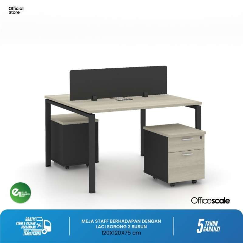 Promo Meja Kerja Kantor Berhadapan 2 Orang + Pedestal Diskon 23% Di ...