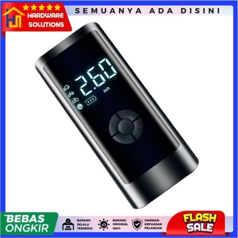 Promo Pompa Ban Mobil Elektrik LCD Display Inflator Portable 4000 mAh ...