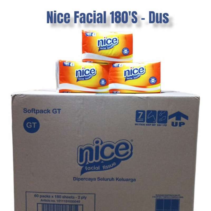 Promo Tissue nice 180 sheets 2 ply - 1 Dus isi 60 pacck Diskon 23% di ...