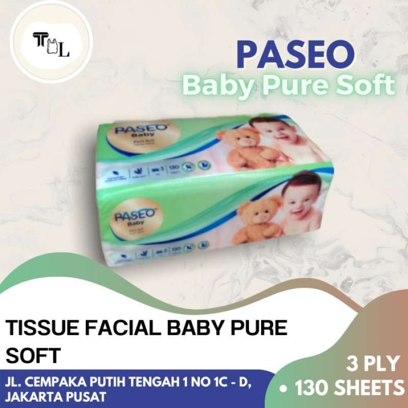 Jual Tissue Facial Baby Pure Soft Paseo - 130sheets - 3ply (1 Dus 40 ...