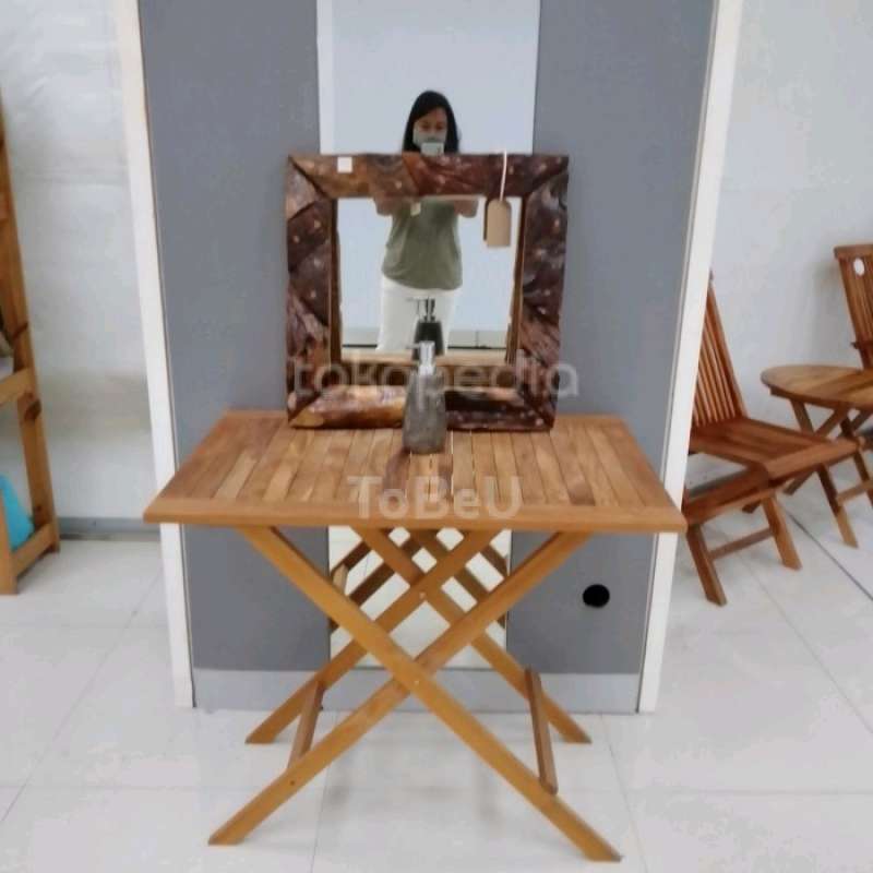 Promo Meja dan Frame Kaca cermin hias Tiang Tamu | Furniture meja kayu ...