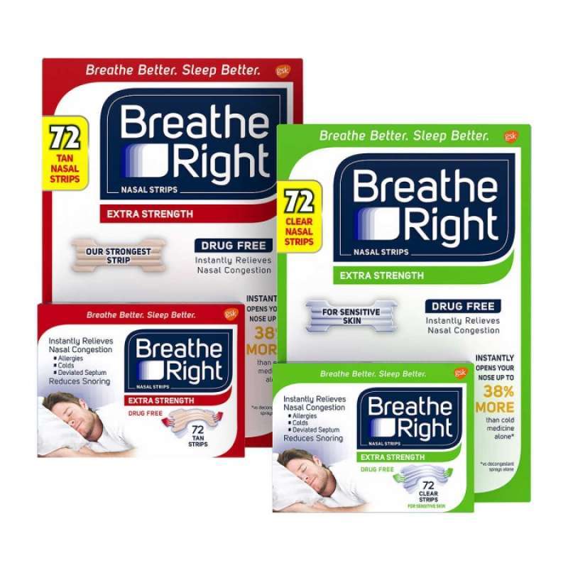 Promo Breathe Right Extra Strength Nasal Strips, 72 Strips Diskon 23% ...