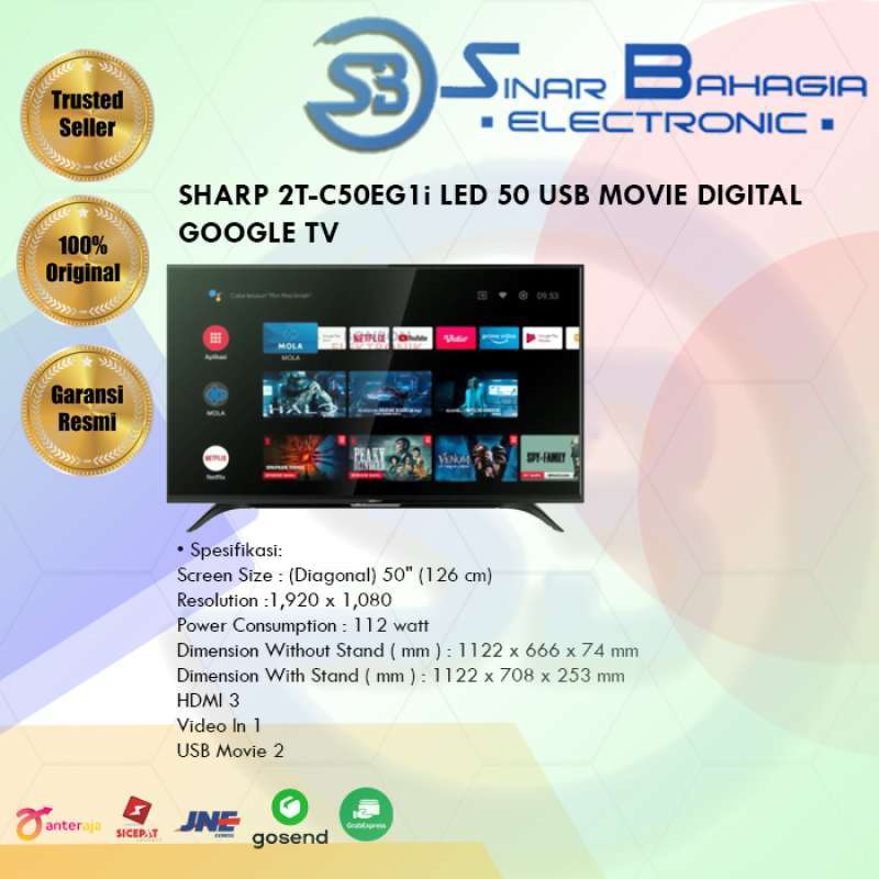 Jual SHARP 2T-C50EG1i LED 50 USB MOVIE DIGITAL GOOGLE TV (NEW)(KHUSUS BANDUNG) di Seller Sinar ...