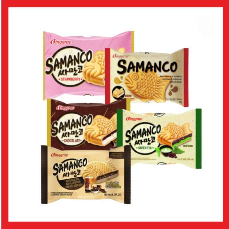 Jual Binggrae Samanco Ice Cream Sandwich With Filling Es Krim Import ...
