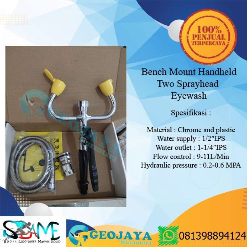 Promo [Ready Stock] Bench Mount Handheld Two Sprayhead Eyewash - Eye ...