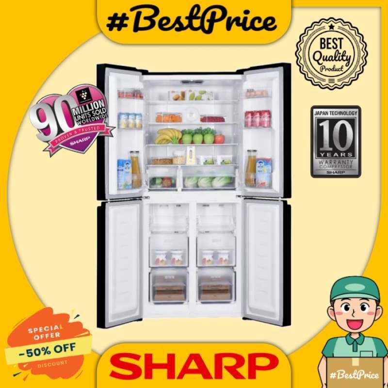 Promo Kulkas 4 Pintu Sj-if51pg-cg Sjif51pgcg Gold Multidoor Inverter ...