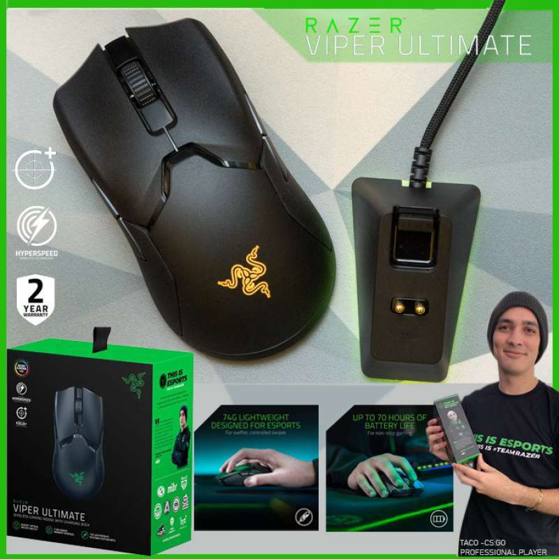 Jual Razer Viper Ultimate - Hyperspeed Lightest Wireless Gaming Mouse ...