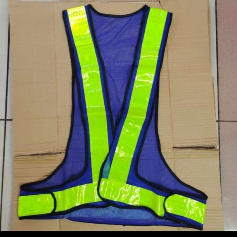 Promo Rompi Safety Jaring V Biru/ Rompi Jaring Proyek Warna Biru Model ...