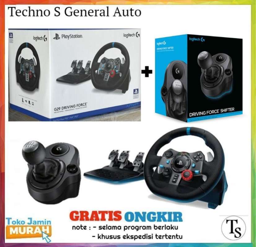 Promo LOGITECH G29 Driving Force Racing Wheel Plus Shifter for PS4 PS3 ...