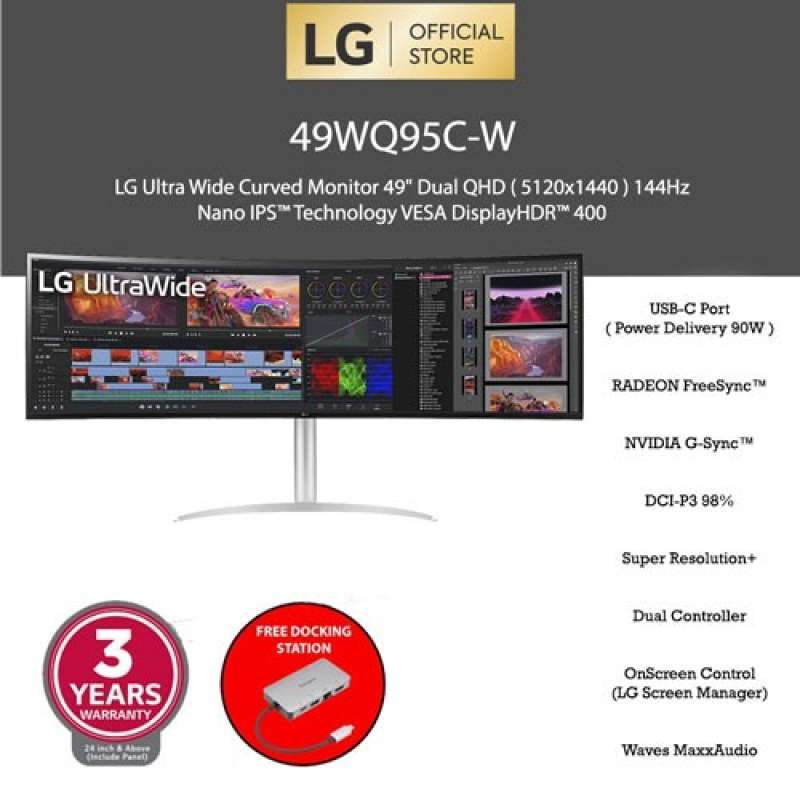 Promo LG Curved Monitor 49 UltraWide Dual QHD 5K with USB Type-C ...