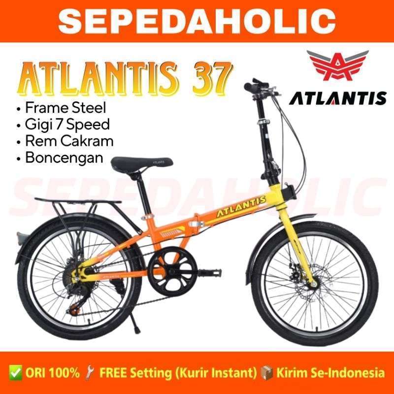 Promo Sepeda Lipat Atlantis Fold 37 Ukuran 20 Inch 7 Speed Boncengan ...