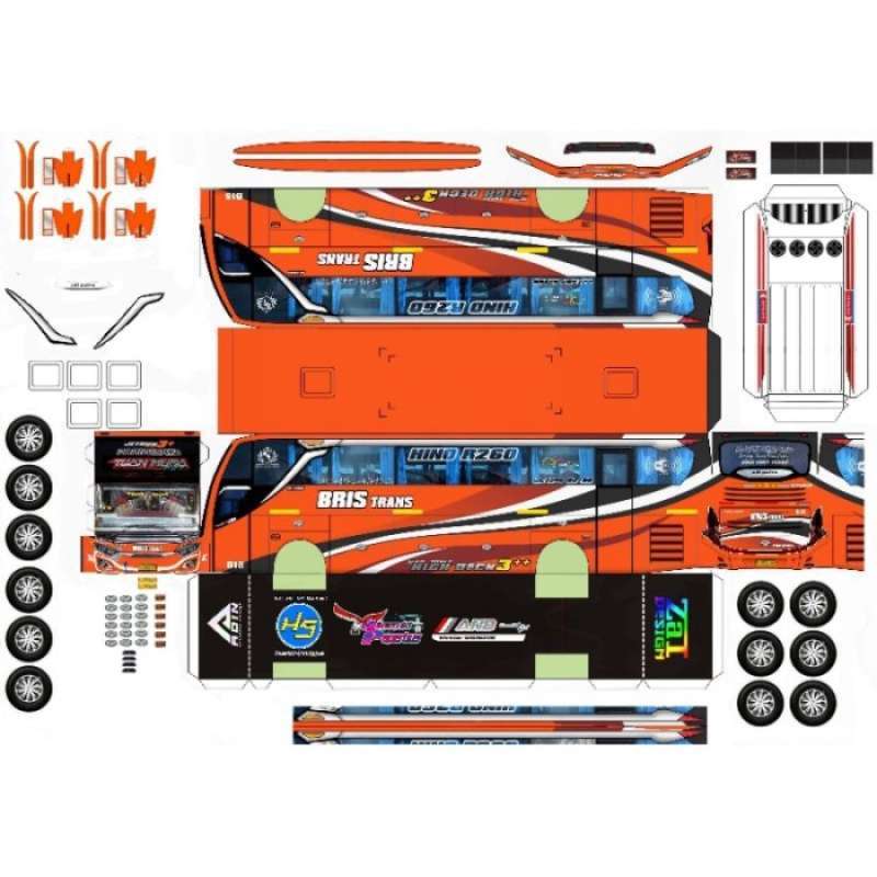 Jual Populer Lembaran Papercraft Bus Bris Trans Tuan Muda Laminasi Non ...