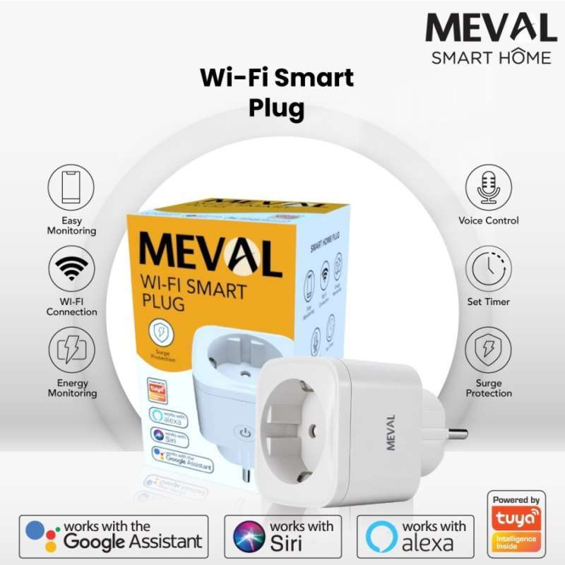Jual MEVAL Smart Plug Wifi Socket Wireless 16A Stop Kontak Wifi Smart ...