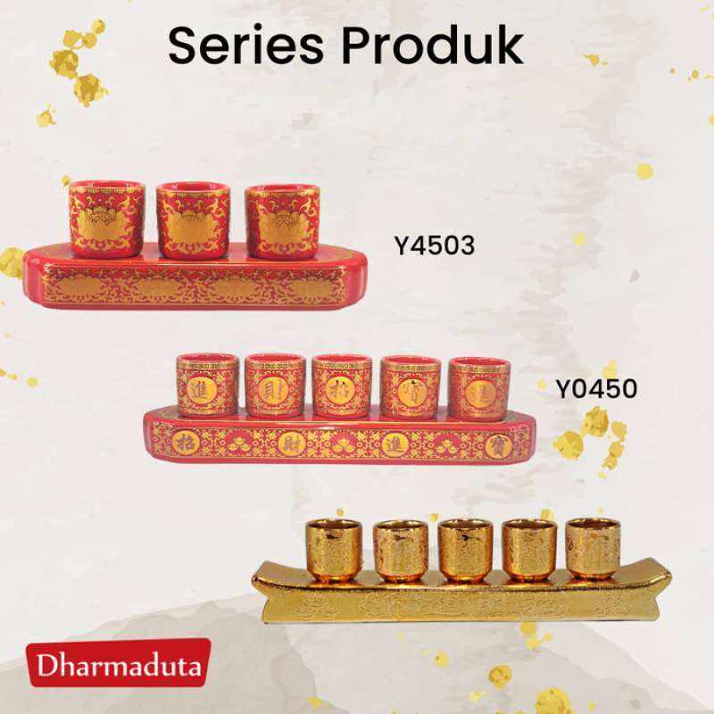 Promo New Cangkir Gelas Persembahan Puja Altar Sembahyang Keramik Gold ...